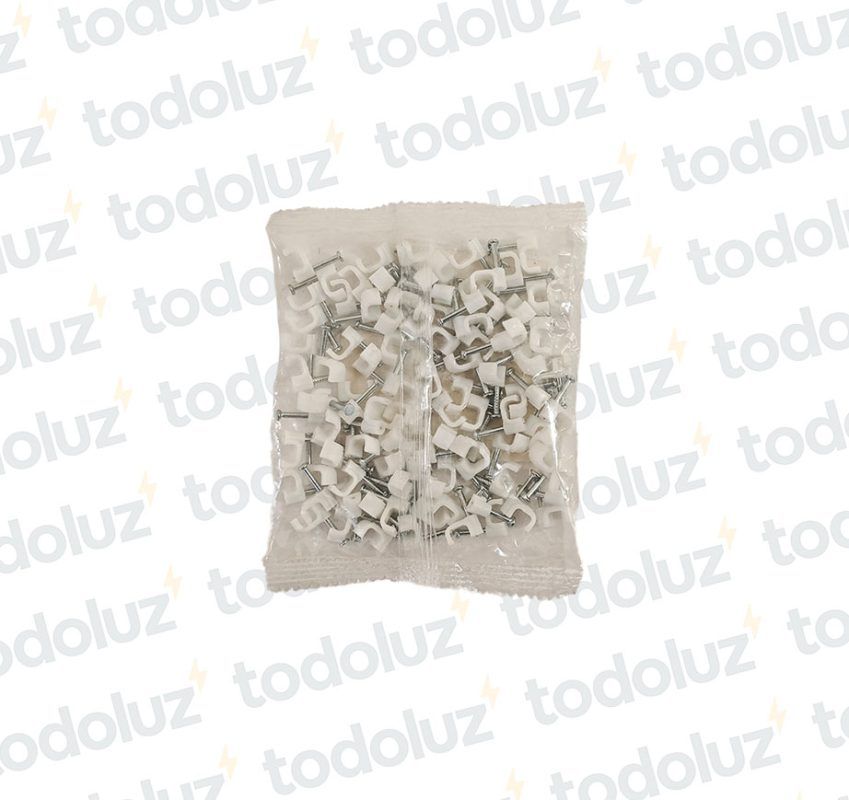 Grampa Plastica p/ Cable Plano n°6 (x.Paquete/100unid) - todoluz