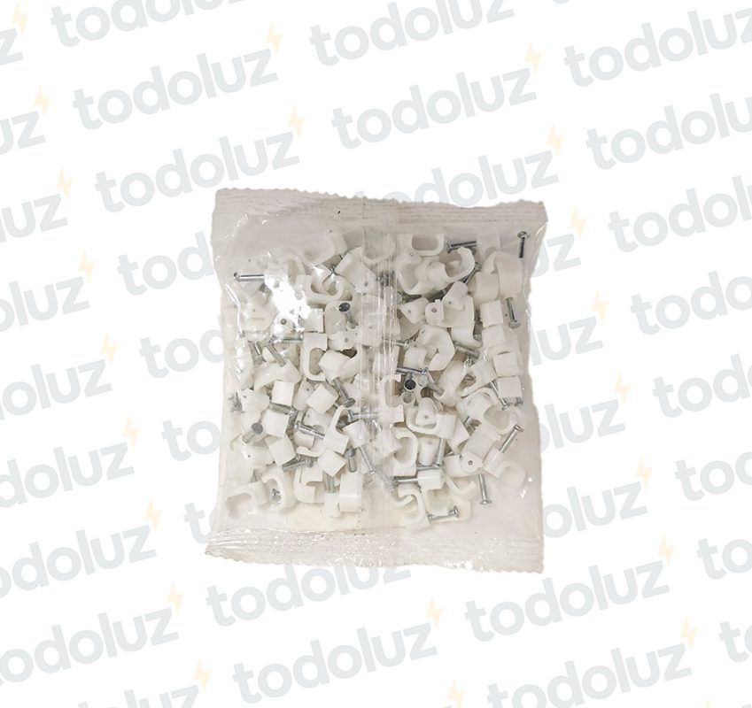 Grampa Plastica p/ Cable Plano n°8 (x.Paquete/100unid) - todoluz