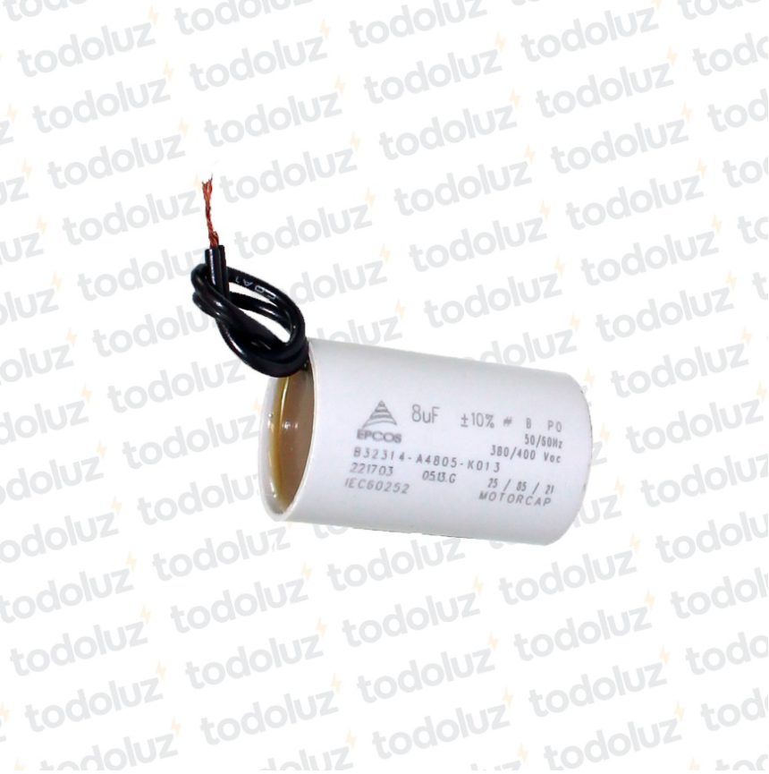Capacitor de Partida para Motor 8mf 250Vac Epcos - todoluz