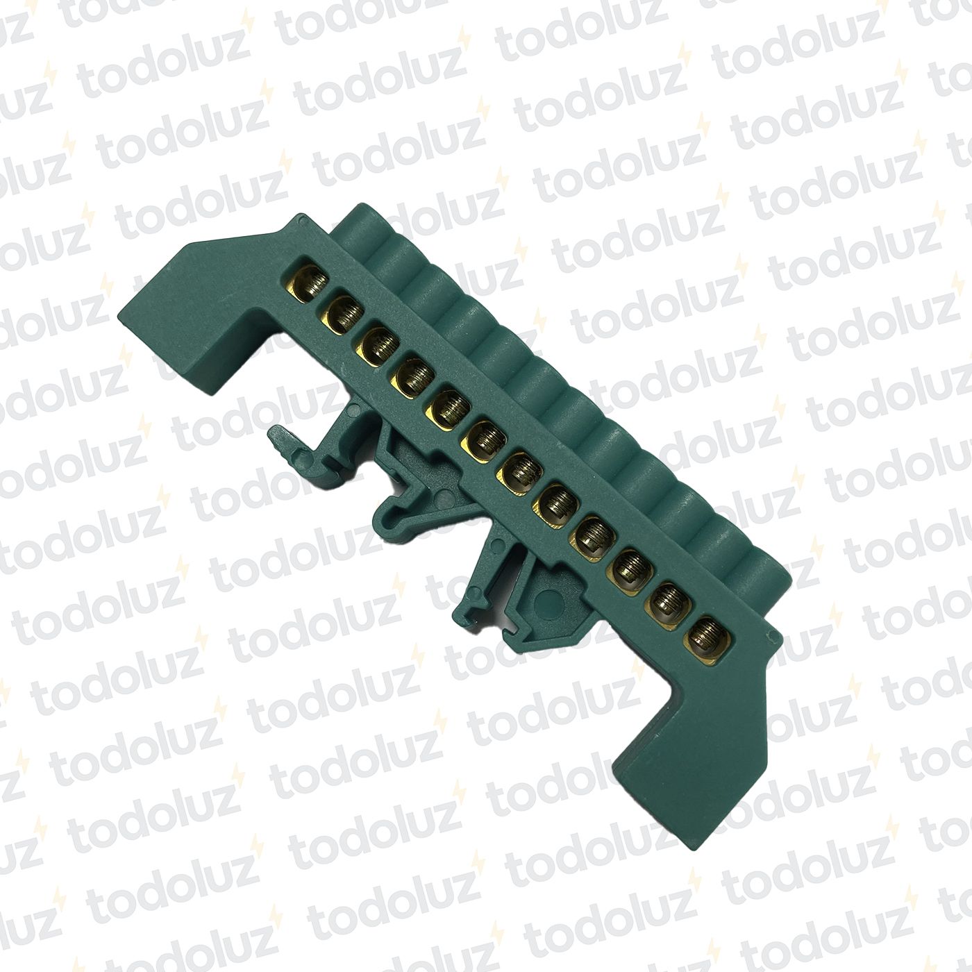 Bornera p/ Neutro/Tierra 12 Polos Azul 125mm Din/Adosar - todoluz