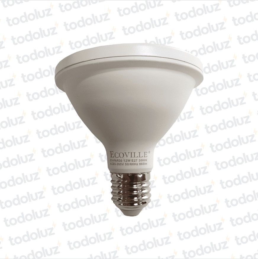 Lamp. Led Par30 12W 960lm 3000°k E27 220V - todoluz